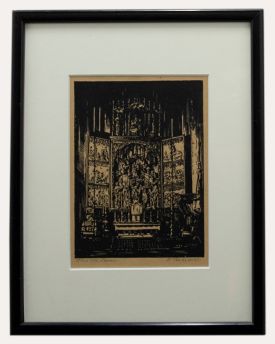 Stanislaw Raczynski (1903-1982) - Framed Woodcut, Oltarz Wita Stwosza