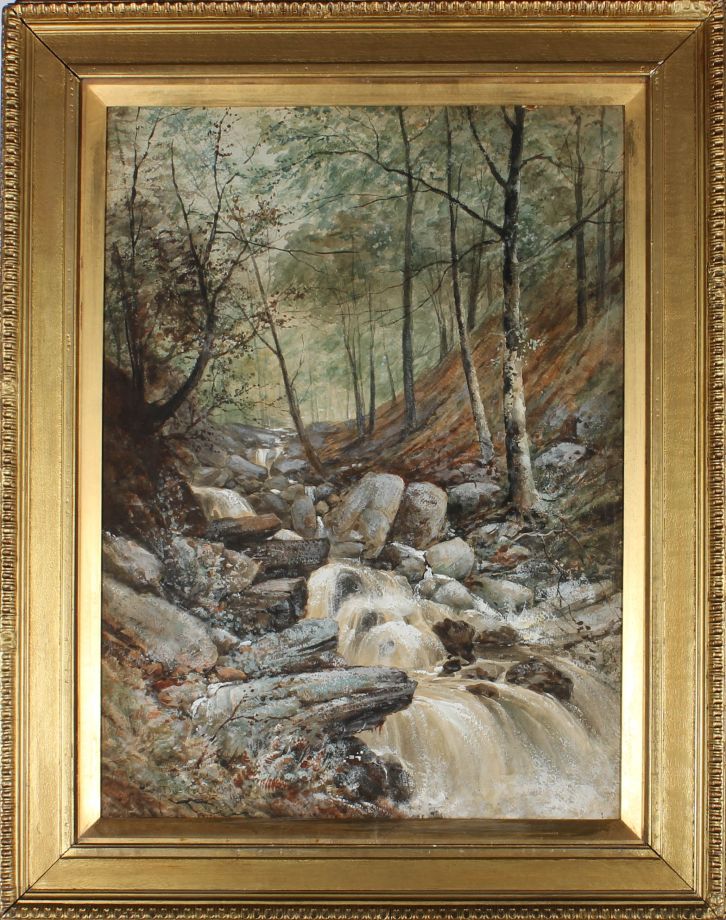Thomas Creswick RA (1811–1869) - 1871 Watercolour, Waterfalls