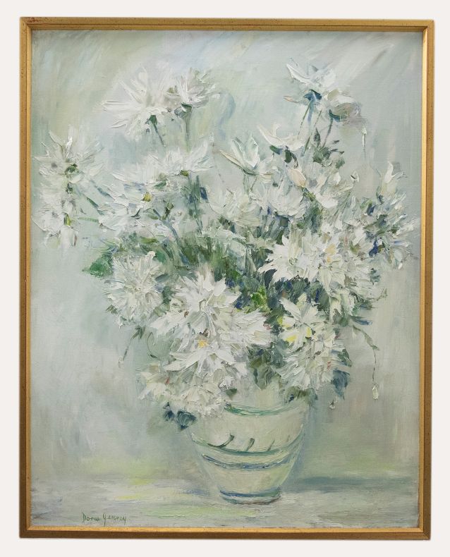Doris Jenney (1912-1996) - American School 20th Century Oil, Dahlia ...