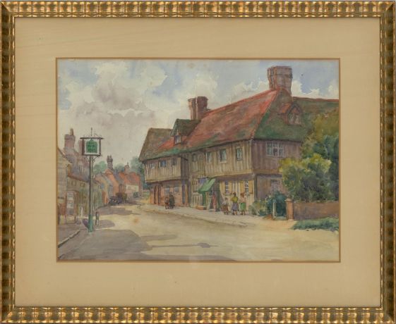 20th Century Watercolour - Village in Kent