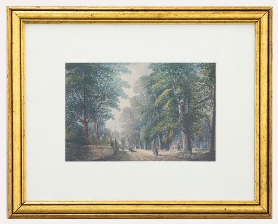 Mary Webster - Framed 1852 Watercolour, A Church in Eastbourne
