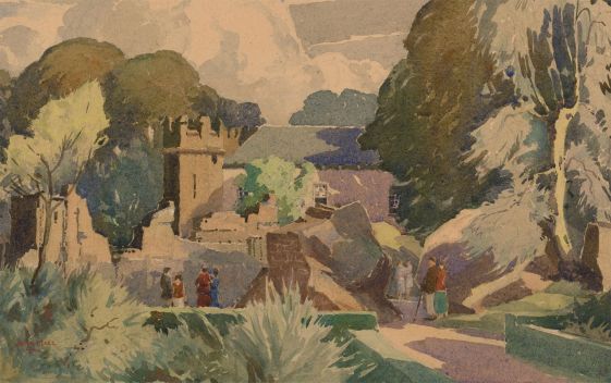 John Mace RBA (1889-1952) - Watercolour, A Walk Through The Gardens