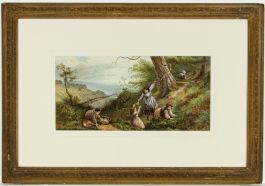 Fine Chromolithograph After Myles Birket Foster in a Beautiful Gilt Frame