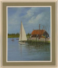 J.C Middleton - Signed and Framed 1984 Oil, Bosham Quay