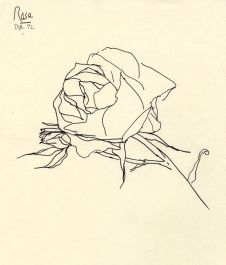 Julian Dyson - 1972 Pen and Ink Drawing, Rose