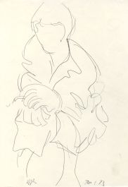 Julian Dyson - 1973 Pen and Ink Drawing, "Jen"
