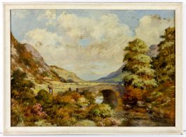 David Rountree - Early 20th Century Oil, A Highland Barn, Wester Ross