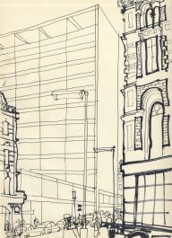 John Burningham - Mid 20th Century Pen and Ink Drawing, London Street Scene