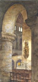 Arthur Ellis (1856-1918) - Late 19th Century Watercolour, Church Interior