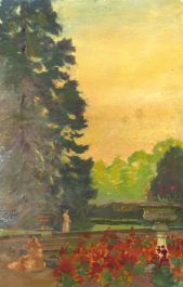 Arthur Ellis (1856-1918) - Late 19th Century Watercolour, Woman in A Garden