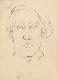 Peter Collins ARCA - c.1970s Graphite Drawing, Portrait of a Military Man