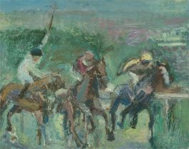 Edward Lewis (1936-2018) - Contemporary Oil, The Heat of the Race