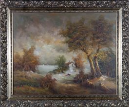 B. Groneman - 20th Century Oil, Cottage by the Lake