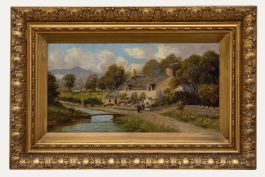 Edward H. Hanson - Framed Early 20th Century Oil, A View near Rhewl