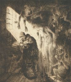 Herbert Cutner (1881-1969) - Etching, The Temptation of St Anthony