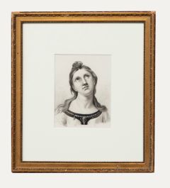 19th Century Graphite Drawing - Daydreamer