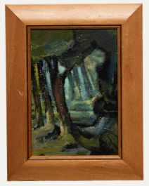 June Bevan (b.1927) - 20th Century Oil, View Through Trees II