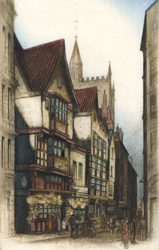 Edward Sharland (1884-1967) - Early 20th Century Etching, Basket Shop