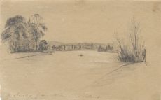 M. S. Jeffs - Fine Early 19th Century Graphite Drawing, View of Henley