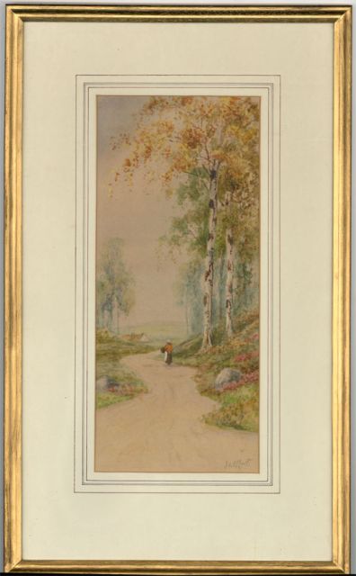 J.S. Elliott - Signed Late 19th Century Watercolour, Figure in a Rural ...
