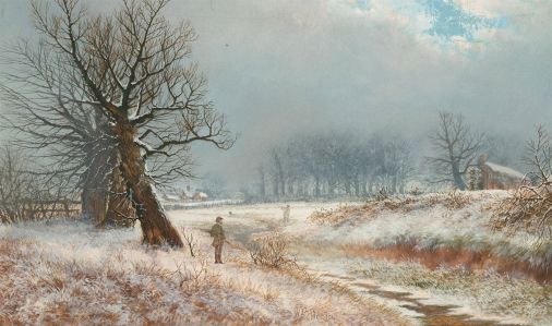 William Bidwell Henley (1839-1887) - 19th Century Watercolour, Winter ...