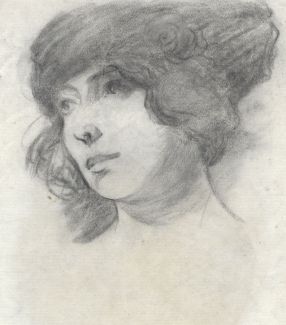 Henry P. Stevens - Early 20th Century Charcoal Drawing, Portrait of a Woman