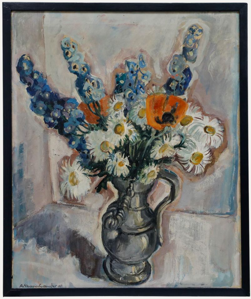 Albert Neuenschwander (1902-1984) - Framed 1935 Oil, Still Life of Flowers