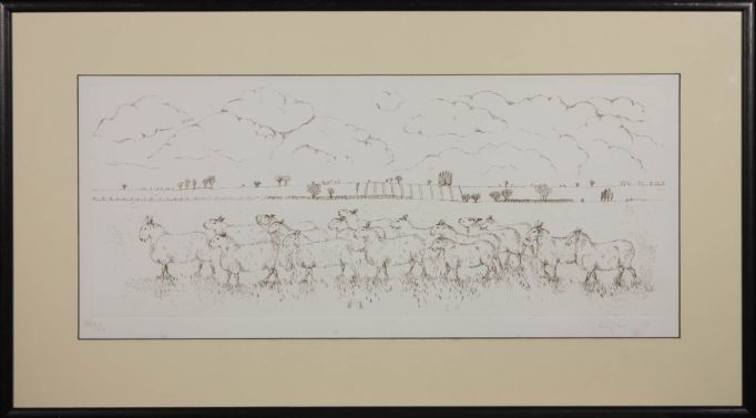 Ryder - Signed & Framed 1991 Etching, Breezy Landscape
