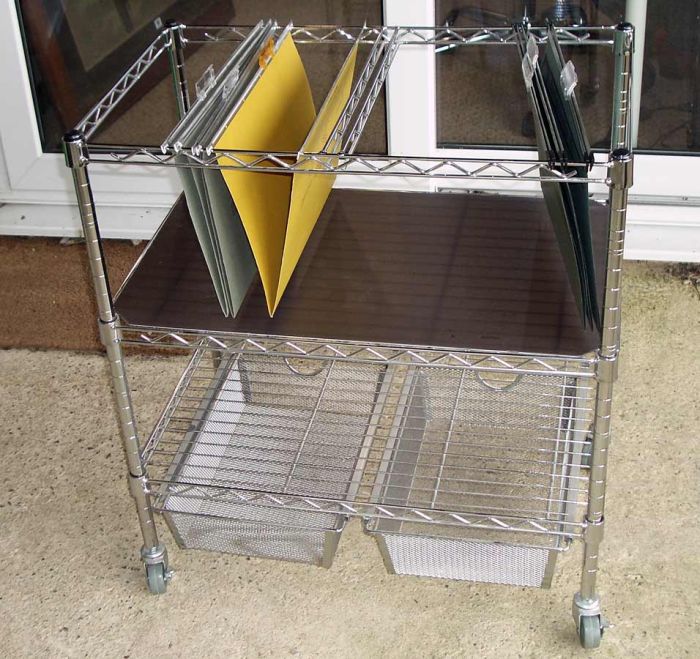 Chrome Plated Filing Trolley