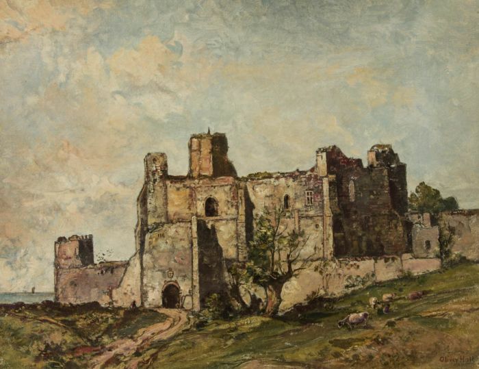 Oliver Hall RA RE RWS - Mid 20th Century Oil, Peel Castle