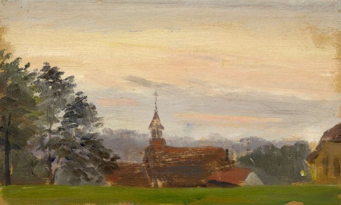 Edwin Philip Corin (1863-1940) - Early 20th Century Oil, Church View