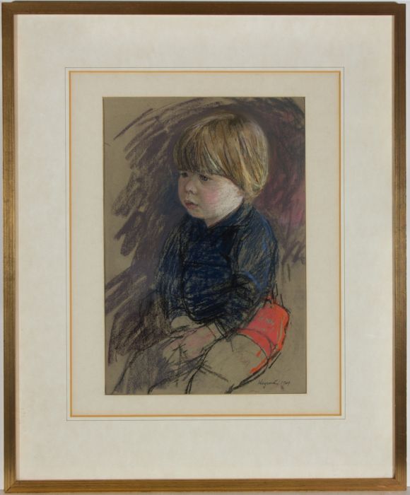 Alfred Heyworth RWS RBA (1926-1976) - 1969 Pastel, Study of a Young Boy