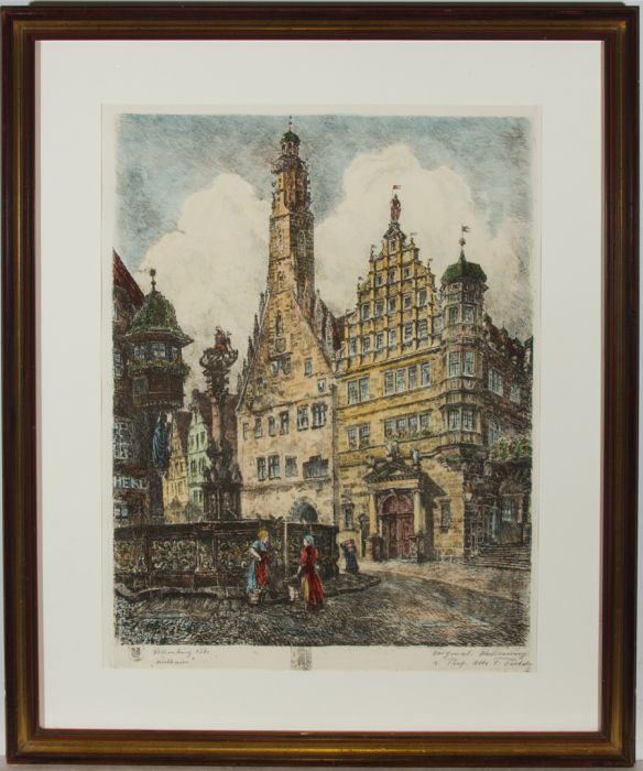 Otto Ferdinand Probst (1865-1923) - Framed 1911 Etching, Rathaus ...