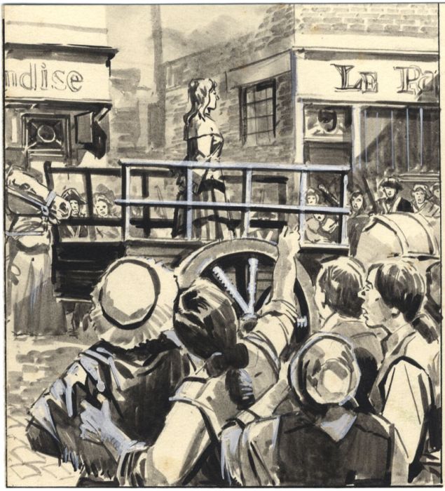 1976 Watercolour - On the Way to the Guillotine from Look and Learn