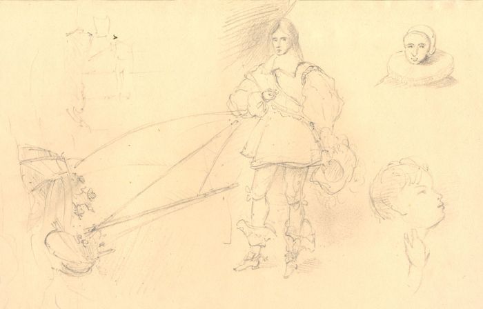 Lord Francis Leveson-Gower - 1833 Graphite Drawing, Sketches ...