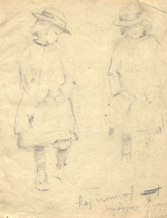 Joseph Harold Swanwick - Early 20th Century Graphite Drawing, Two Girls