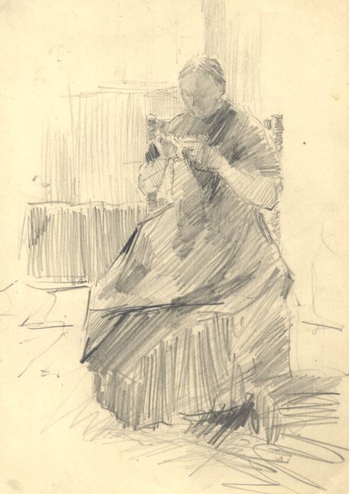 Joseph Harold Swanwick - Early 20th Century Graphite Drawing, Seated Woman