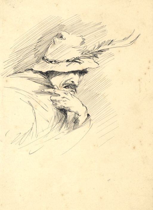Joseph Harold Swanwick - Early 20th Century Pen and Ink Drawing, Portrait