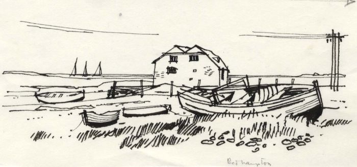 Paul Sharp - 1964 Pen and Ink Drawing, Bedhampton