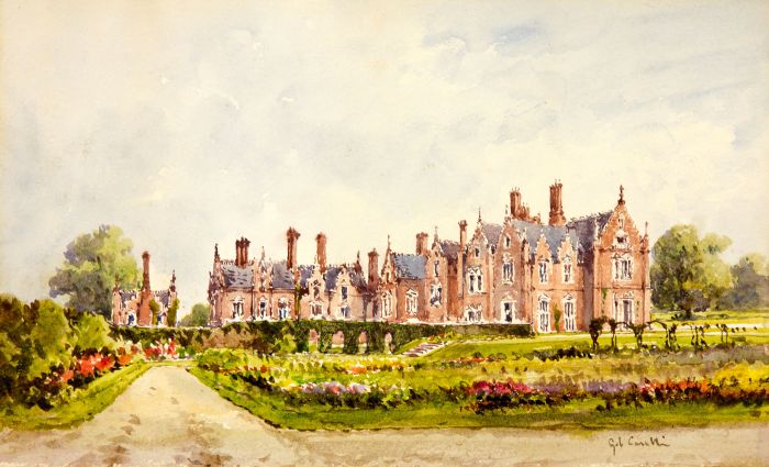 Gabriel Carelli RA (1821-1900) - 19th Century Watercolour, Merton Hall ...