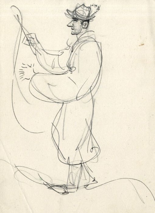 Lory Adler - 1983 Pen and Ink Drawing, Man