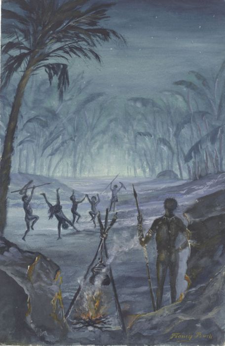 Francis Powell - Early 20th Century Watercolour, African Tribal Scene ...