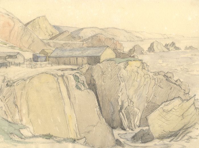 Walter James West ARBSA - 1932 Watercolour, Hartland Point, Devon