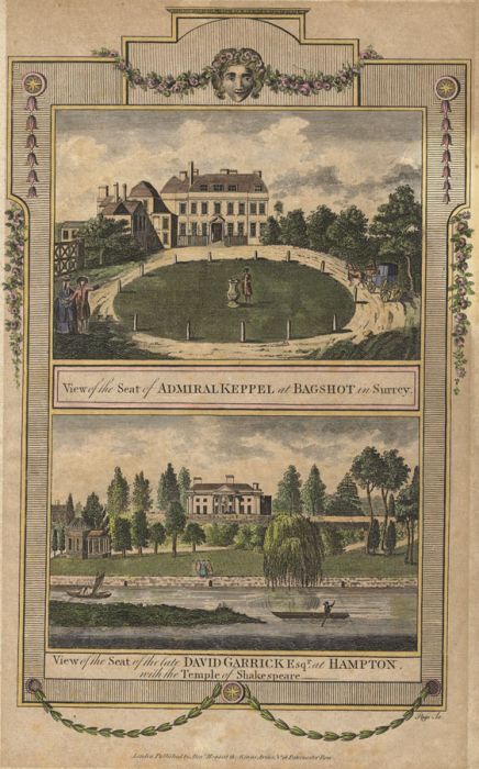Page - 18th Century Engraving, Views of Seats of Admiral Keppel & David ...