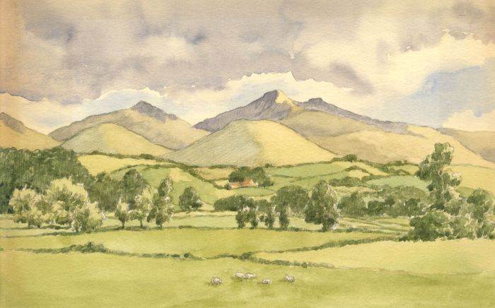 Eileen Lewis - Mid 20th Century Watercolour, The Beacons from Brecon