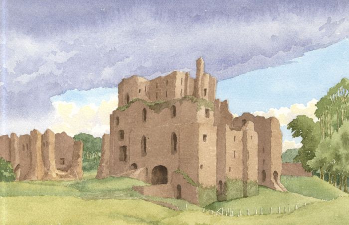 Eileen Lewis - 1987 Watercolour, Brougham Castle, Cumbria