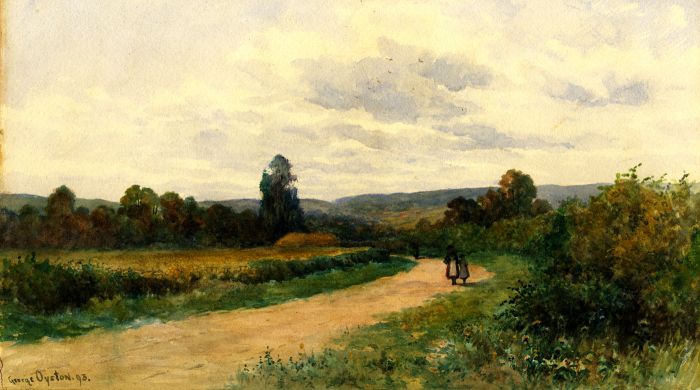 George Oyston (1861-1937) - 1893 Watercolour, Country Path