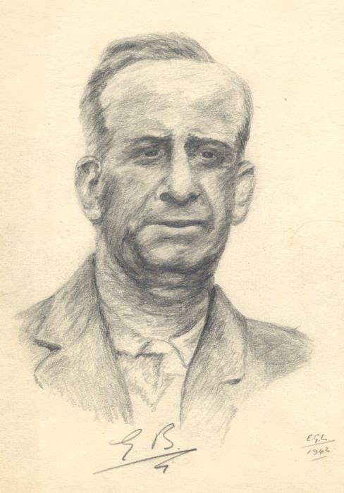 E. Gaston Longney - 1942 Graphite Drawing, Portrait of a Man (G.B.)