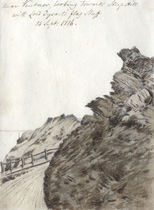 M. S. Jeffs - Fine Early 19th Century Pen and Ink Drawing, Isle of Wight