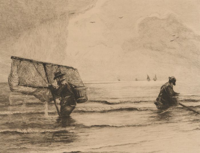 Alexander Mortimer - Signed Early 20th Century Etching, Shrimpers on ...